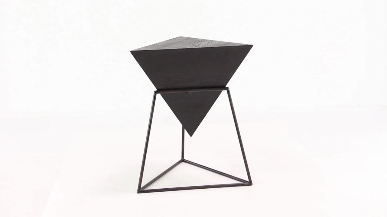 DecMode Inverted Pyramid Geometric Accent Table - Black - Walmart.com