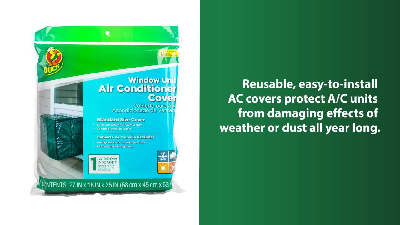 Duck Brand Green Window Unit Air Conditioner Cover, 18 in. x 27 in ...