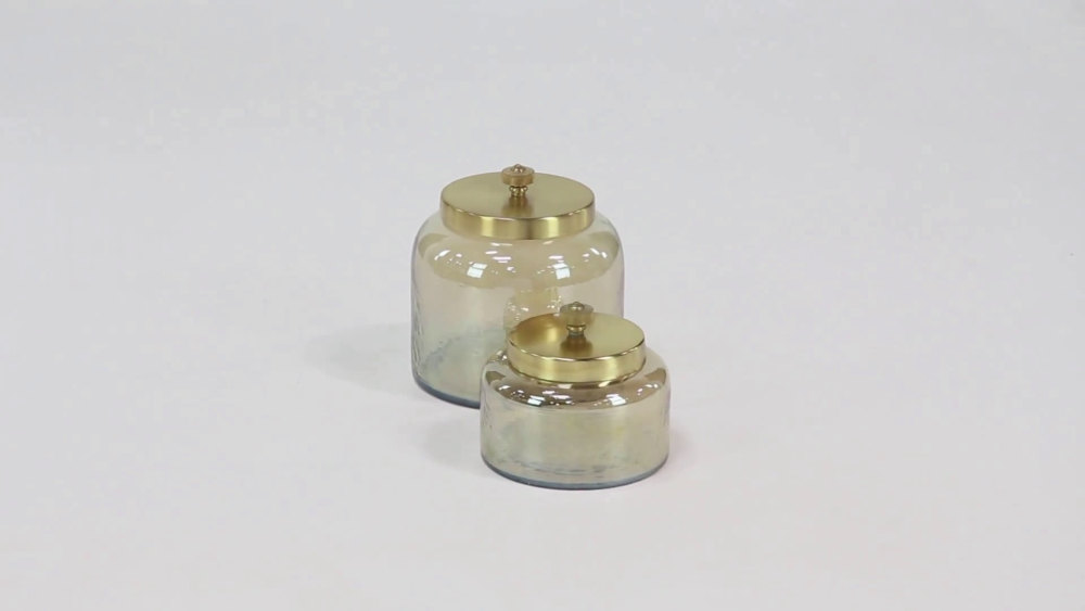 Cosmoliving by Cosmopolitan Glam Transparent Smoked Glass with Golden ...