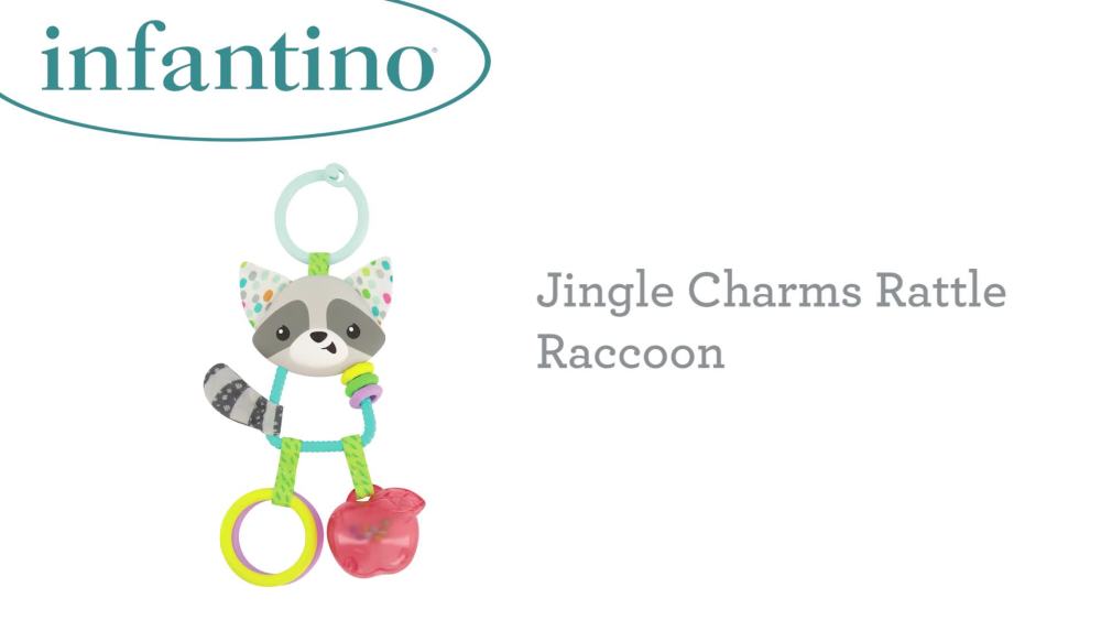 Infantino Jingle Charms Rattle, Raccoon, Multicolor for Infants 0 ...