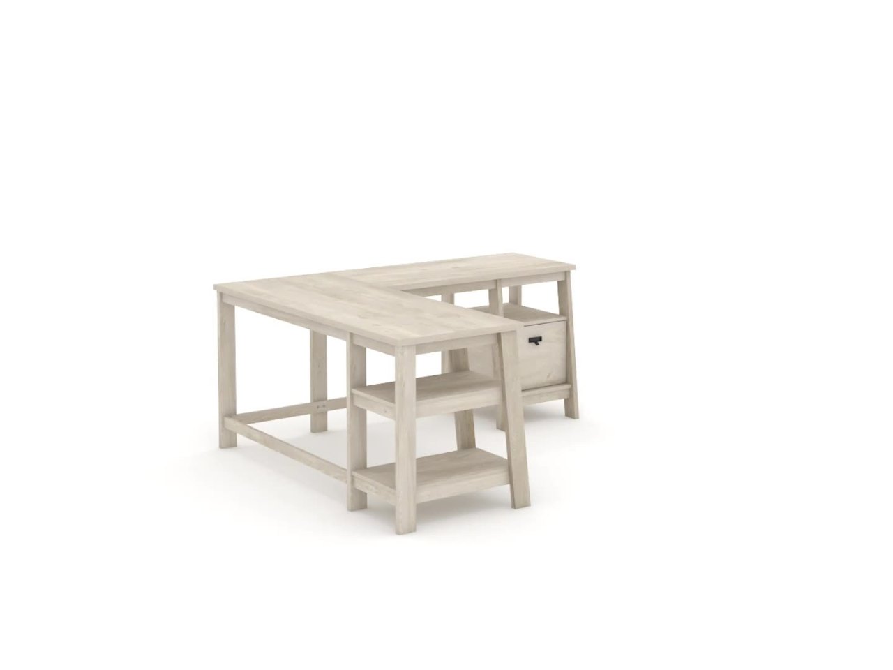 Sauder Trestle L-Shaped Trestle Desk, Chalked Chestnut Finish - Walmart.com