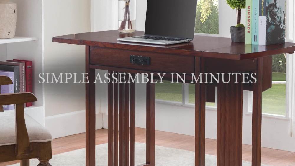 Mission Drop Leaf Desk in Mission Oak - Walmart.com