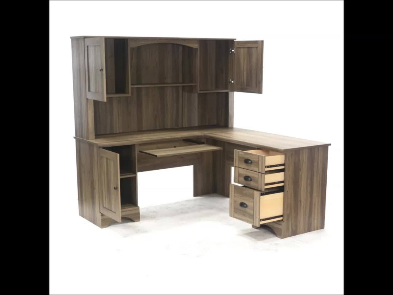 Sauder Home Office Harbor View L-Shaped Computer Desk with Storage in ...