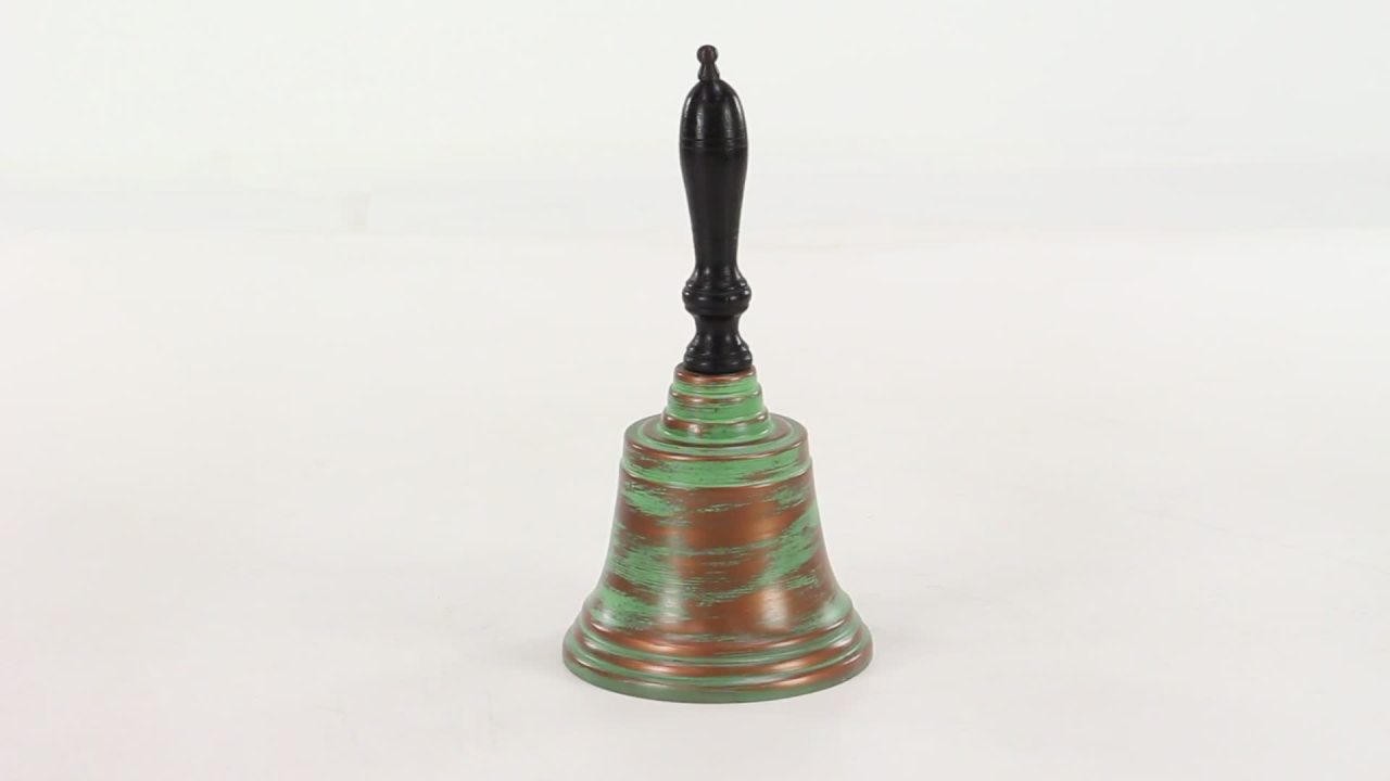 DecMode Set of 2 Coastal 14 x 7 Inch Wood and Iron Handbell Table ...