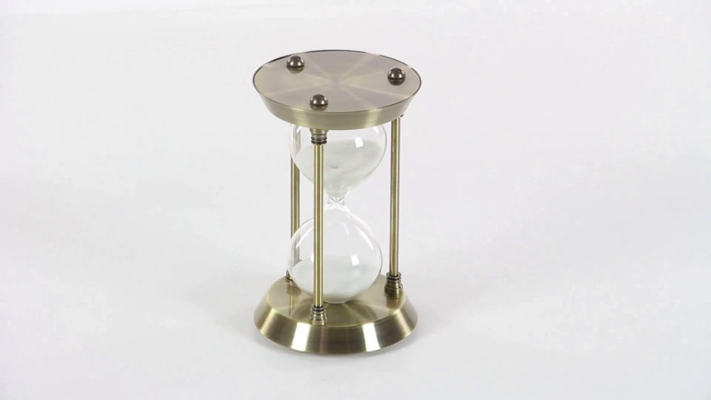 DecMode 4" x 7" Brass Metal Hourglass Sand Timer, 1-Piece - Walmart.com
