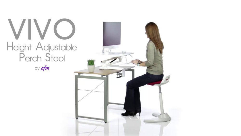 OFM Model 2800 Vivo Height Adjustable, Sit to Stand Perch Stool, Cream ...
