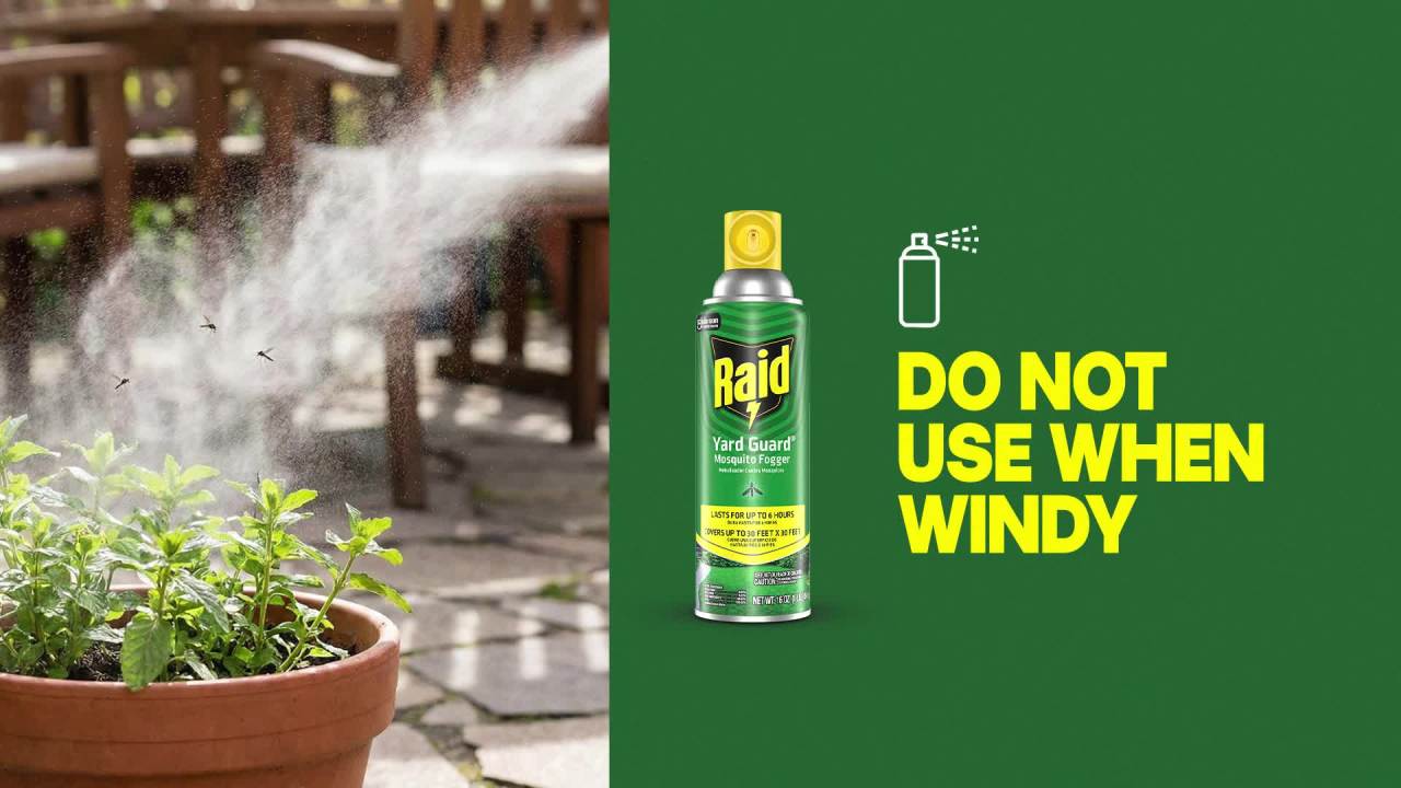 Raid Yard Guard Mosquito Fogger 16 oz Outdoor Insect Killer Bug Spray ...
