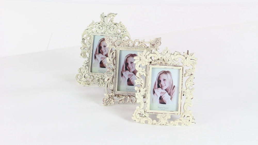DecMode 4" x 6" Handmade Intricate Carved Brass Scroll Photo Frame (3 ...