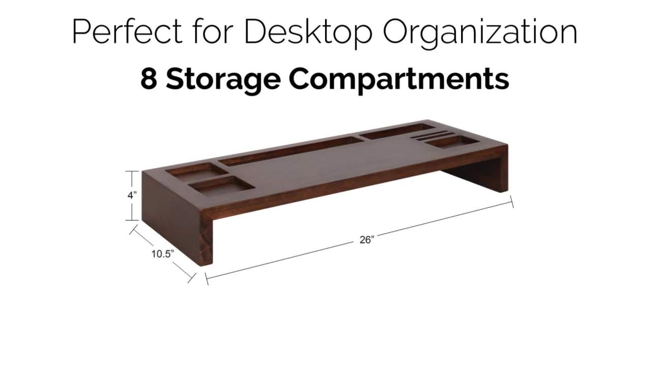 Kate and Laurel Briggs Wood Desktop Organizer Monitor Bridge - Walmart.com