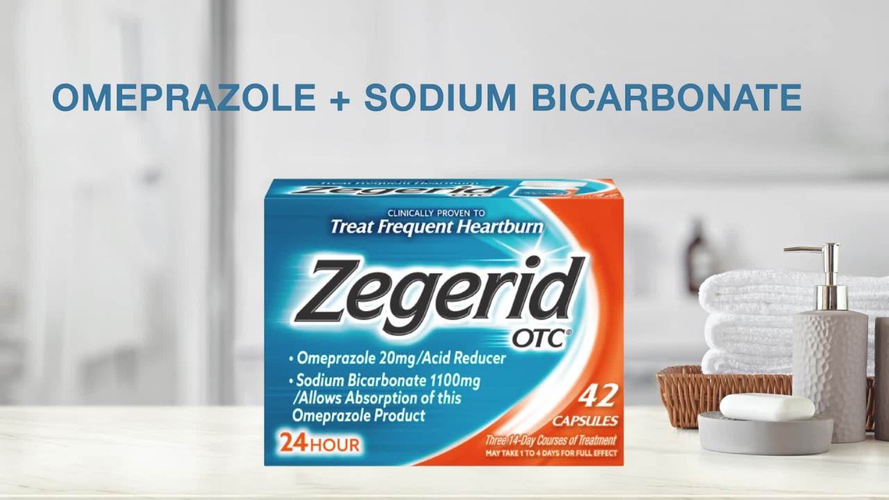 Zegerid Heartburn Relief, 24 Hour Heartburn Medicine, Omeprazole ...