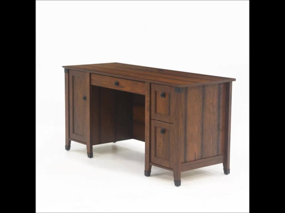 Sauder 422032 Carson Forge Computer Desk, Washington Cherry Finish ...