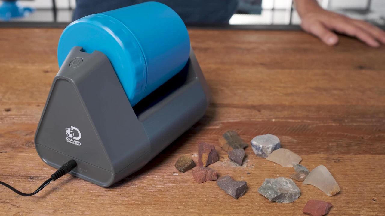 Discovery #MINDBLOWN 18-Piece Rock Tumbler Set with Polishing Machine ...