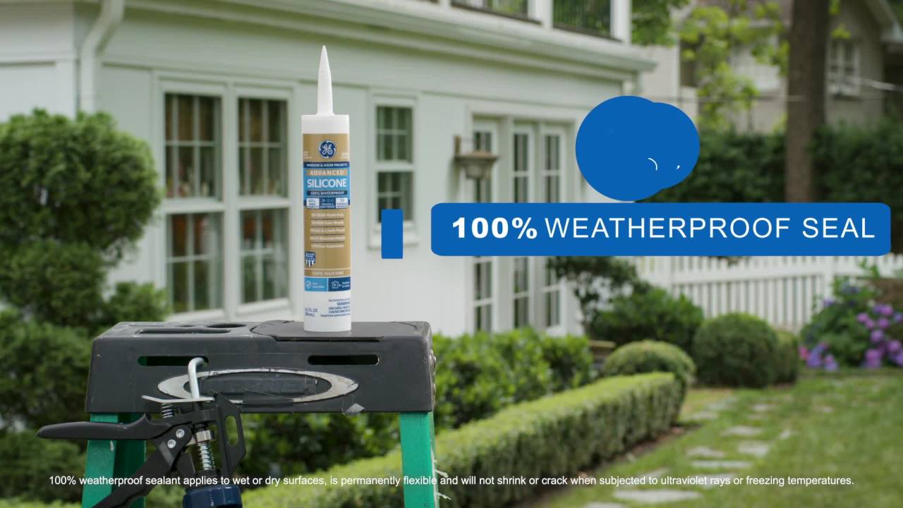 (4 pack) GE Advanced Silicone Window & Door Sealant, Pack of 1, Clear ...