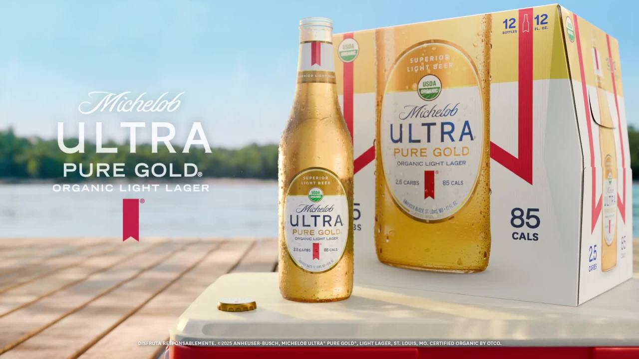 Michelob ULTRA Pure Gold Organic American Lager Beer 12 Pack 12 fl oz ...