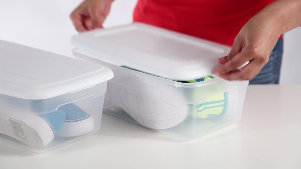 Sterilite 6 Qt. Clear Base Plastic Storage Box, Titanium Set of 40 ...