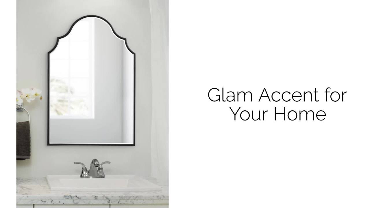 Kate and Laurel Leanna Modern Scalloped Arched Wall Mirror, 24 x 36 ...