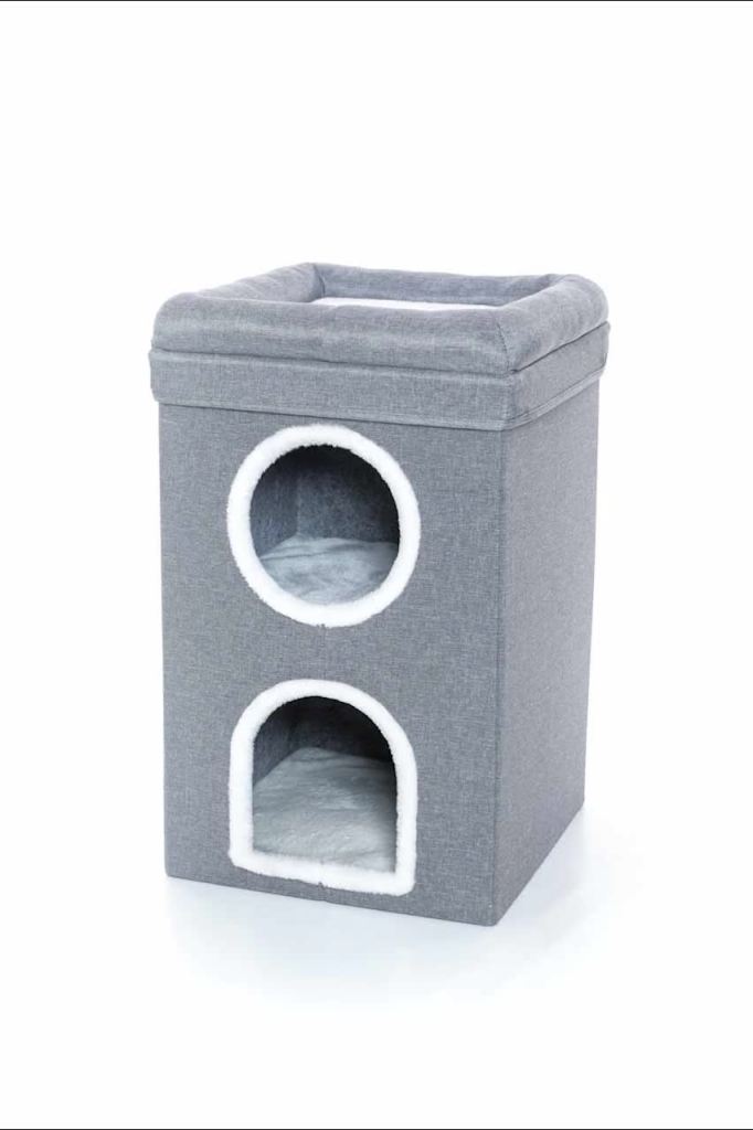 TRIXIE Saul 2-Story Cat Condo, Cat Cube, Cat Cave, Scratching Pad ...