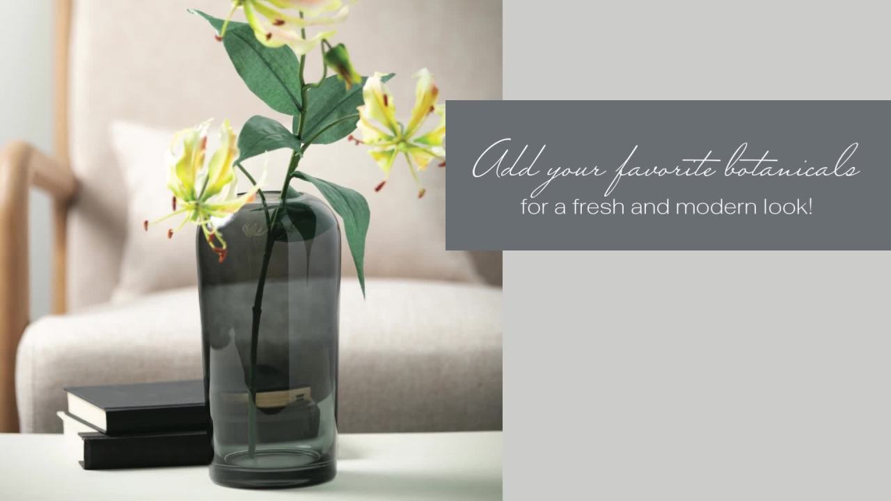 Sullivans Smoked Glass Vase - Elegant Tall Home Decor Piece - Walmart.com