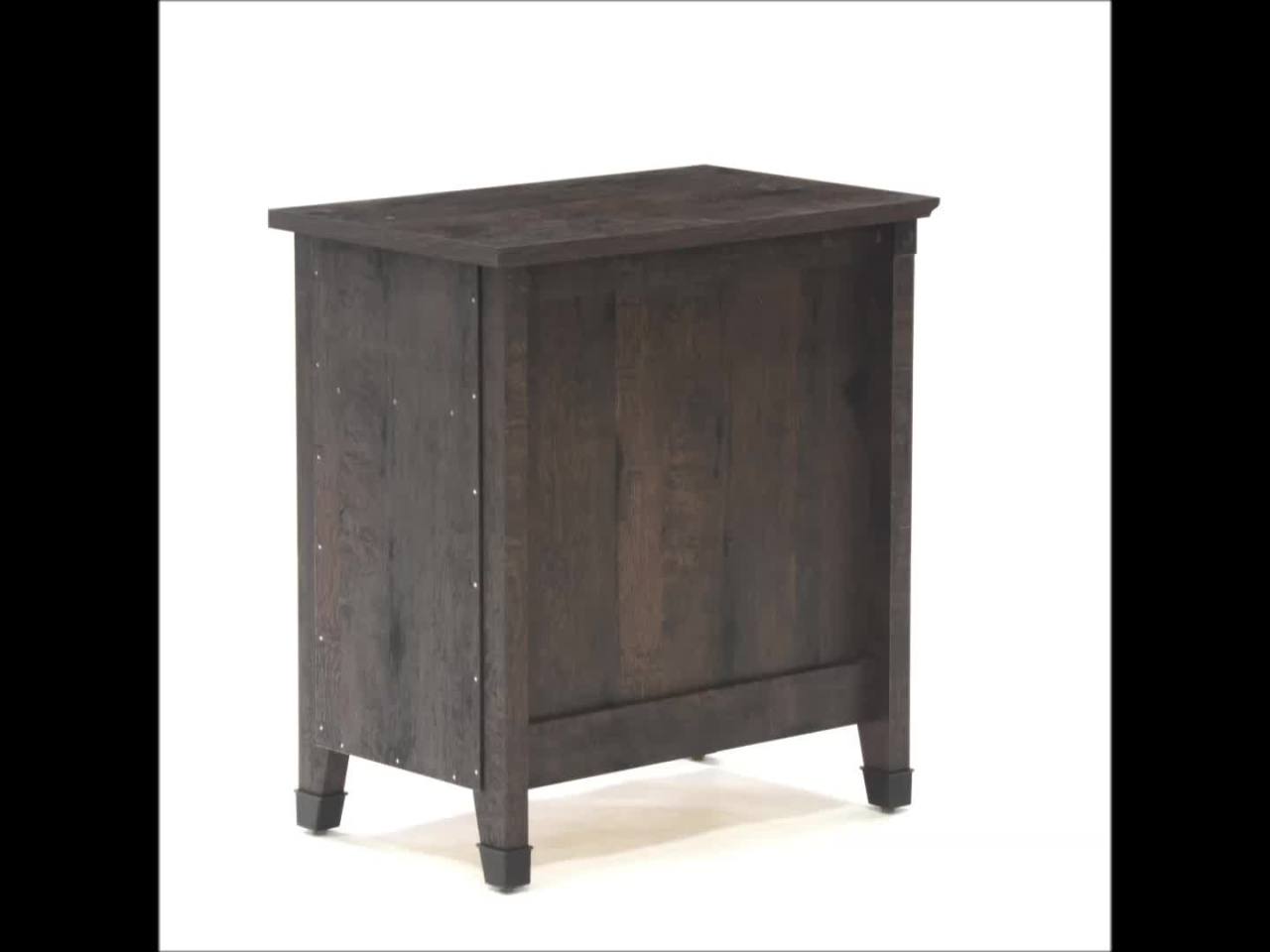 Sauder Carson Forge Side Table - Coffee Oak Finish - Shelf - Walmart.com
