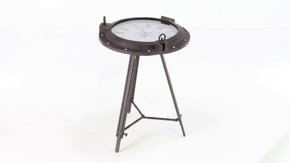 DecMode Black Coastal Metal Compass Inspired Accent Table, 19"W x 24"H ...