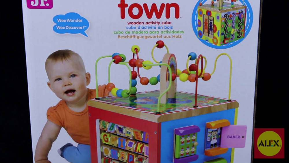 Alex Jr. Discover My Busy Town Wooden Activity Cube - Walmart.com