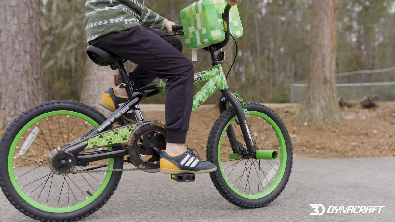 18" Dynacraft Minecraft Unisex BMX Bike, Kids Age 6-9 Years, Green - Walmart.com