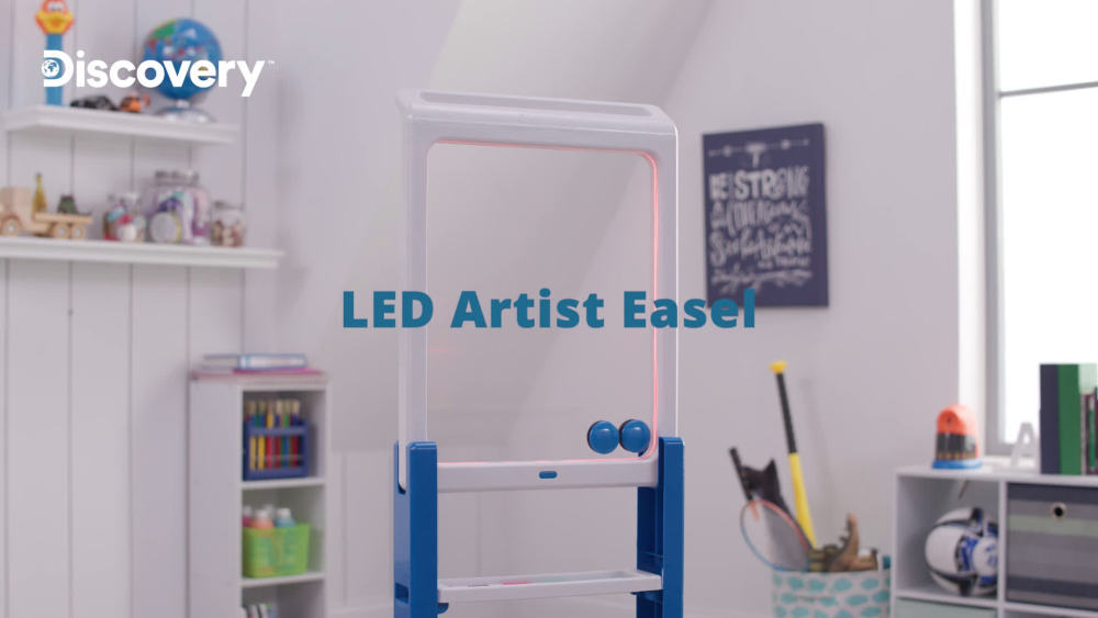 Discovery Kids LED Artist Easel with Removable Glow-in-The-Dark ...