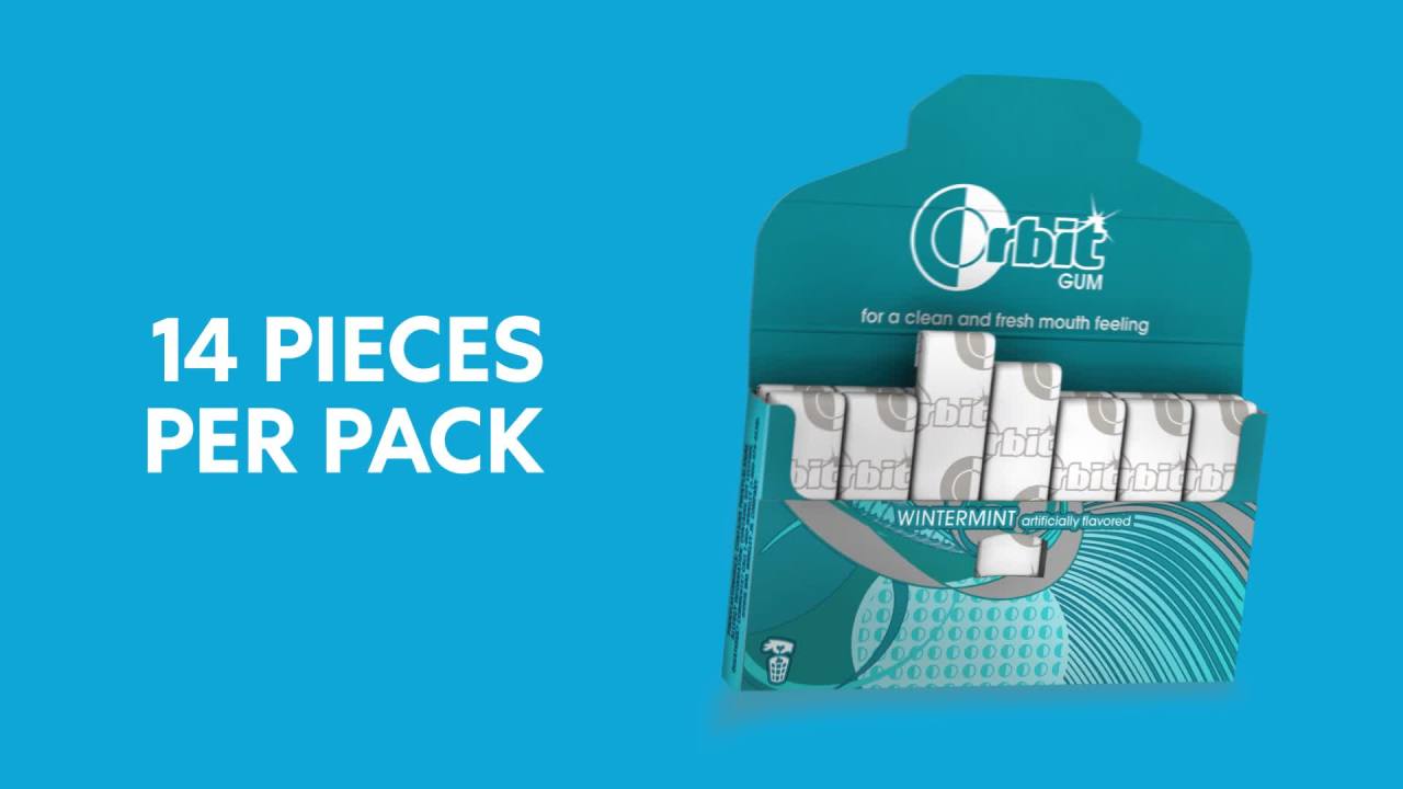 Orbit Wintermint Sugar-Free Chewing Gum - Multi Bulk Pack, 14 Ct (3 ...