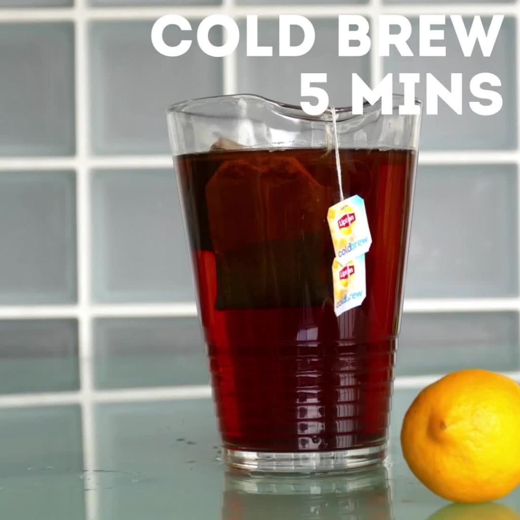 (4 pack) Lipton Decaffeinated Cold Brew Iced Black Tea, Unsweetened ...