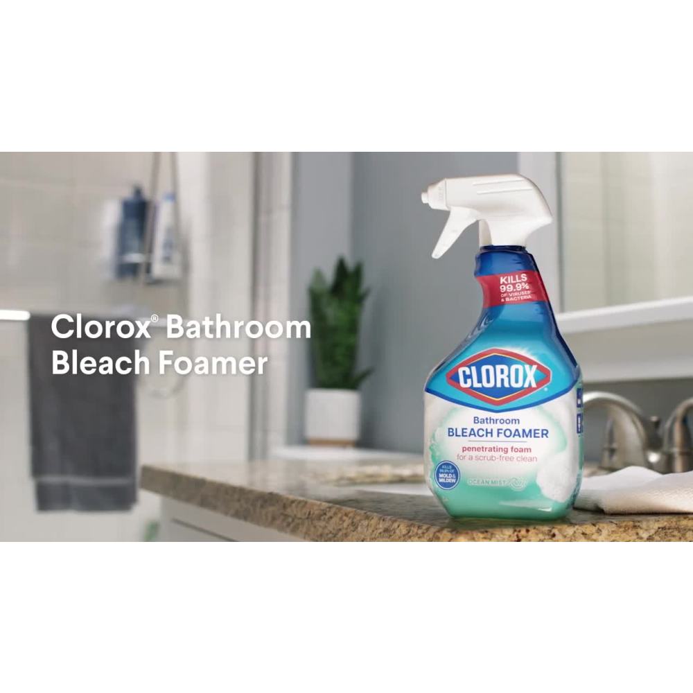 (9 pack) Clorox Bleach Foamer Bathroom and Shower Cleaner Spray, Crisp ...