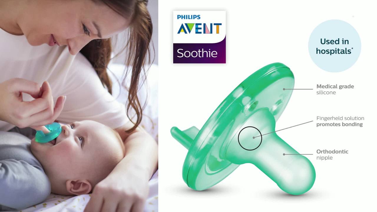 Philips AVENT Soothie Pacifier 0-3M Light Yellow Pastel Cyan 4 Pack ...