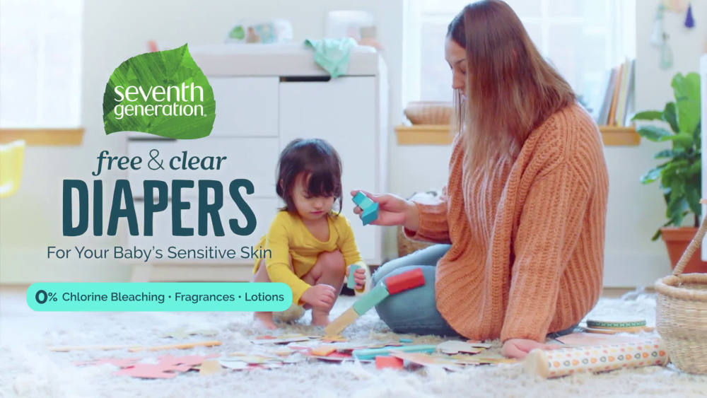 Seventh Generation Baby Diapers, Free & Clear, Size 3, 16-28 lbs, 31 ...