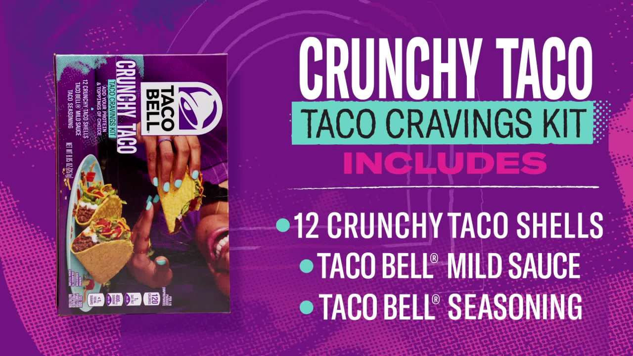 (12 pack) Taco Bell Crunchy Taco Cravings Kit with 12 Crunchy Shells ...