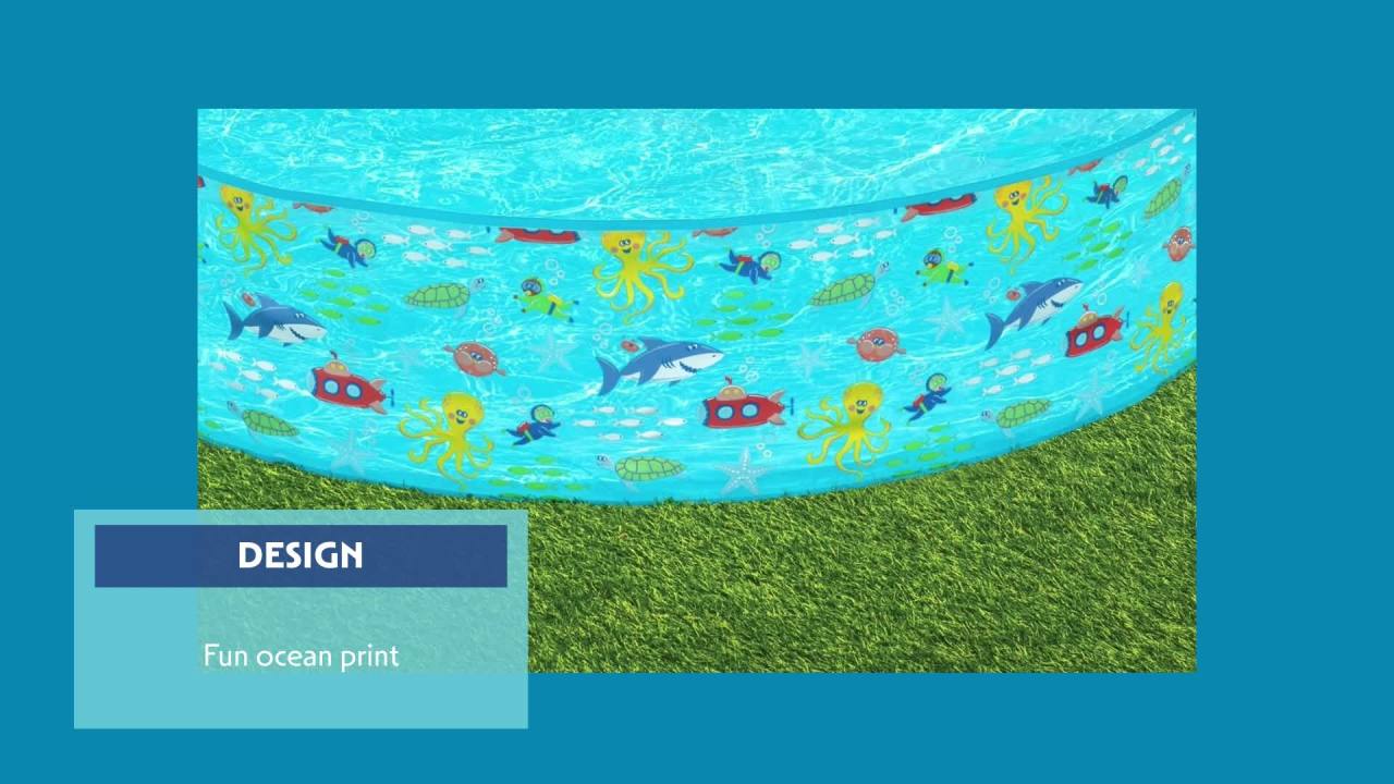 Bluescape Medium Size Round Multi-Color Above-Ground Kiddie Swim Pool 6 ...