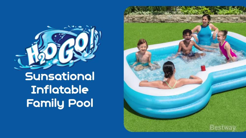 H2OGO! 10' x 9' x 18" Sunsational Inflatable Kiddie and Family Pool ...