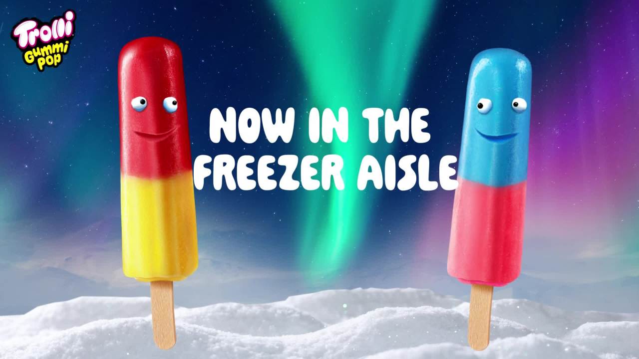 Trolli Frozen Gummi Ice Pops Chewy Sour Gummy Candy Frozen Dessert ...