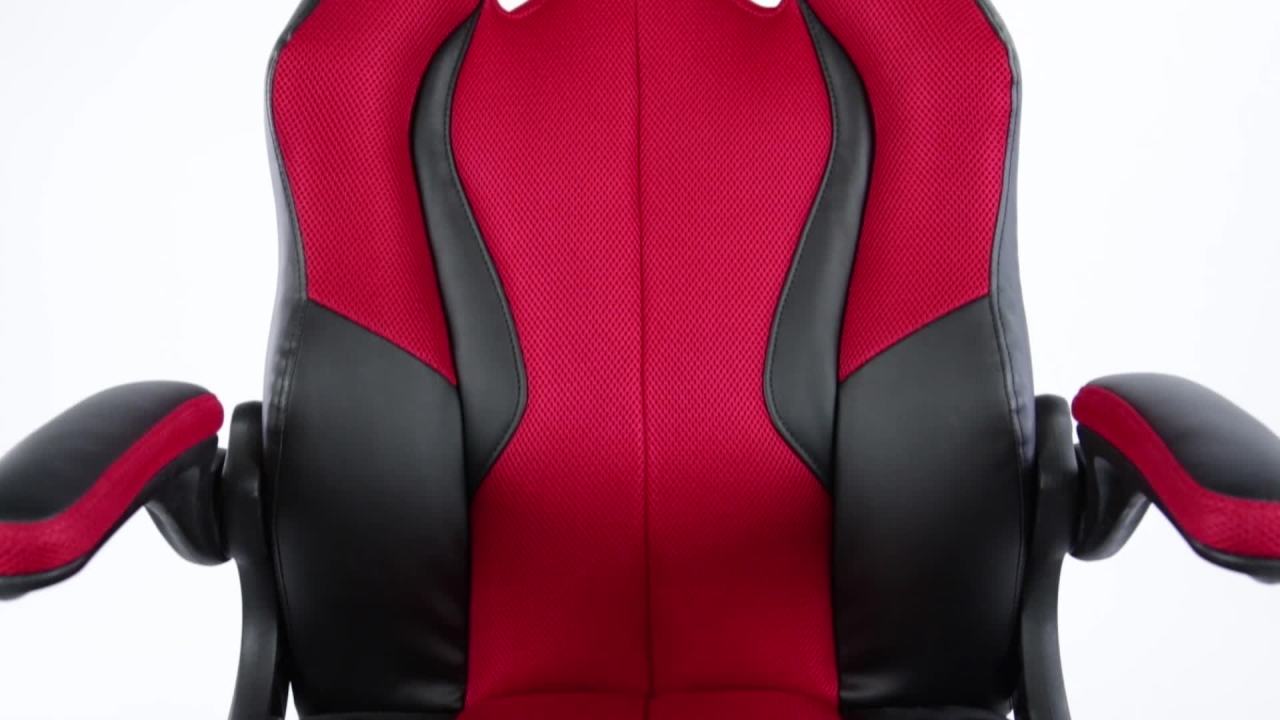 OFM Essentials Collection High-Back Racing Style Bonded Leather Gaming ...