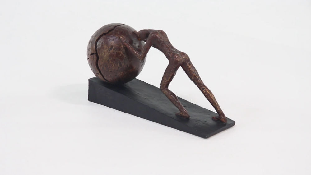 5" x 8" Brown Polystone People Sculpture with Ball, by DecMode ...
