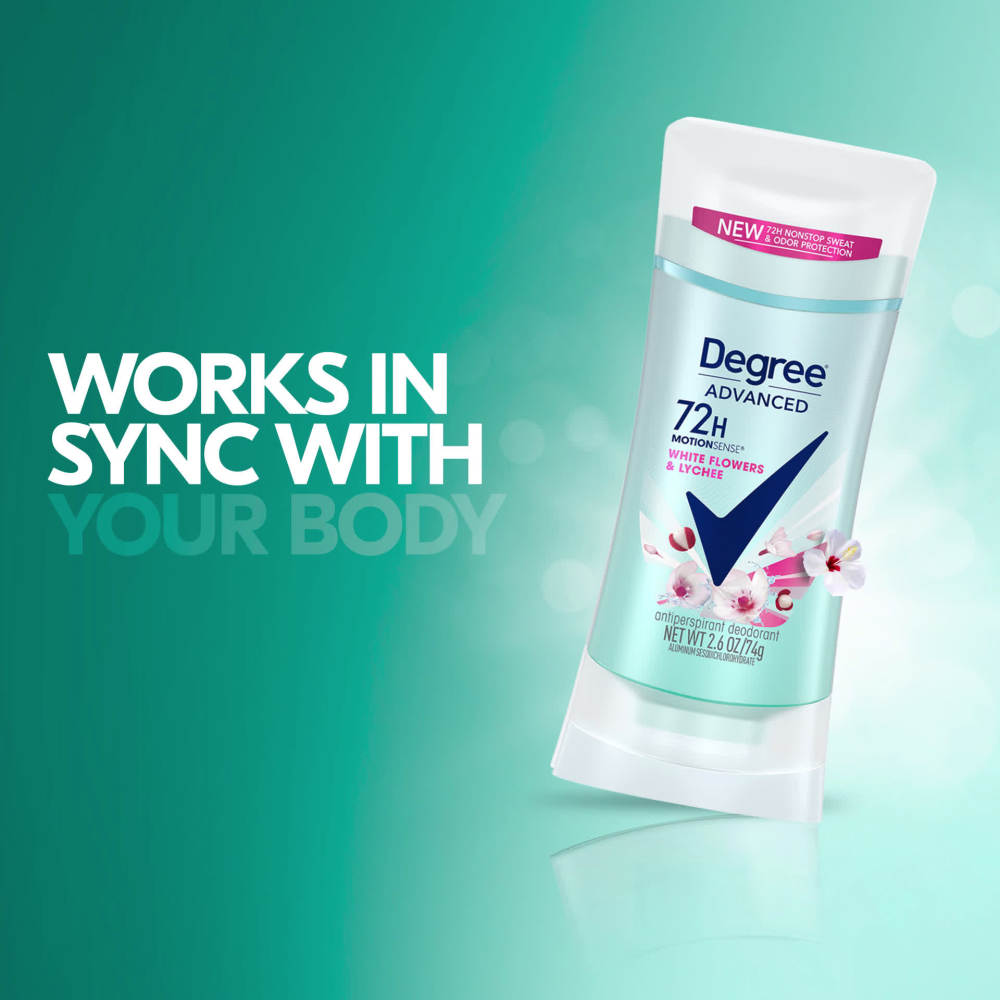 Degree Advanced 72H Motionsense White Flowers & Lychee Antiperspirant ...