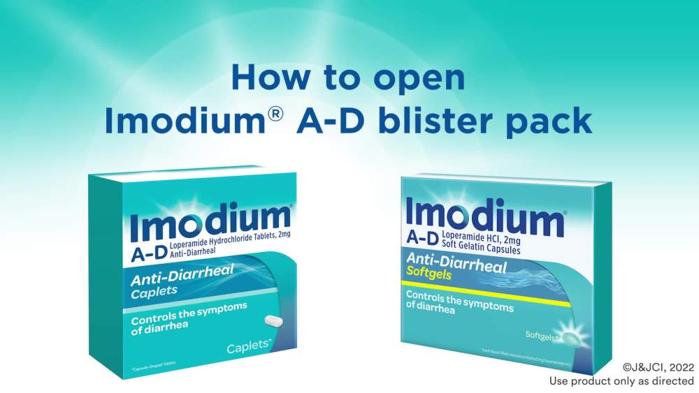 Imodium A-D Diarrhea Relief Caplets, Loperamide Hydrochloride, 6 Ct ...