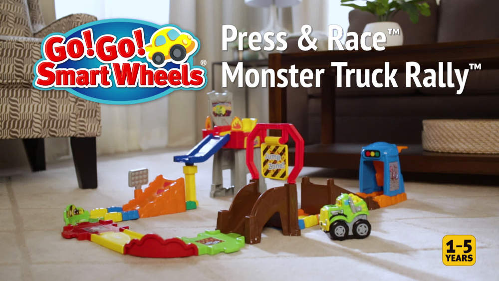 VTech Press and Race Monster Truck Rally Playset with Toy Vehicle ...